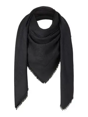 Fendi Wool, Silk And Cashmere Shawl - Black