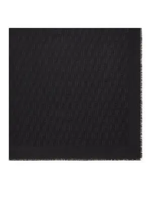 Fendi Wool, Silk And Cashmere Shawl - Black
