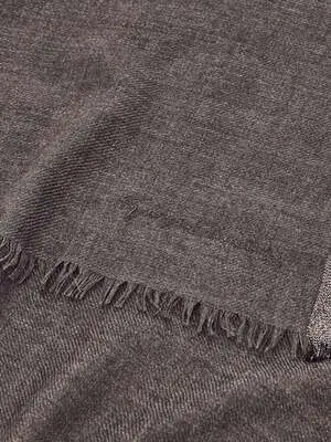 Giorgio Armani Cashmere And Silk Stole With Shiny Viscose Edge - Multicolor