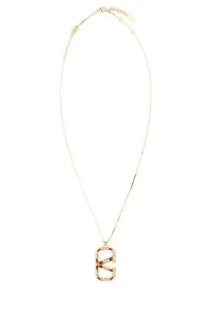 Valentino Garavani Metal Vlogo Necklace - Gold
