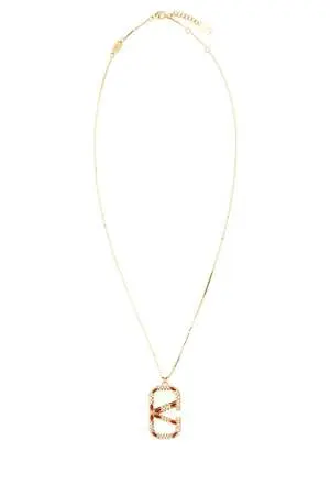 Valentino Garavani Metal Vlogo Necklace - Gold
