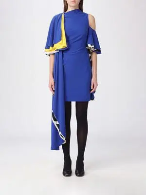 Loewe Asymmetrical Printed Cady Dress