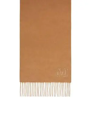 Max Mara Cashmere Stole With Monogram Embroidery - Brown