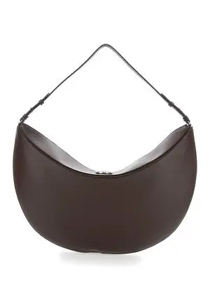 Jacquemus Shoulder Bag 'le Calisso Rond Large' With Adjustable Strap And Embossed Logo In Leather For - Brown