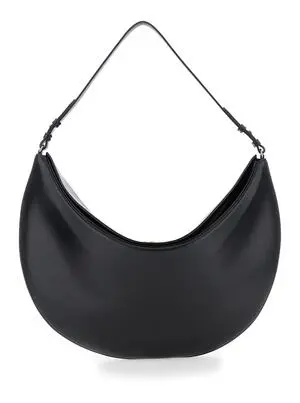 Jacquemus Le Calisso Rond Large' Shoulder Bag With Adjustable Strap And Embossed Logo In Leather For - Black