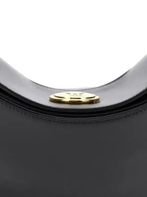 Jacquemus Le Calisso Rond Large' Shoulder Bag With Adjustable Strap And Embossed Logo In Leather For - Black
