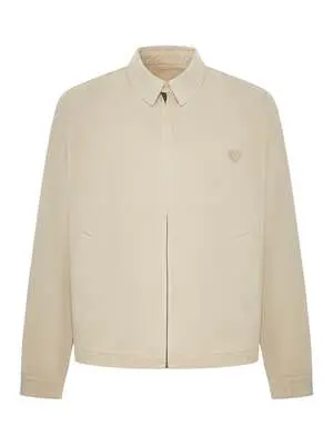 Prada Cotton Blouson With Logo - Cream