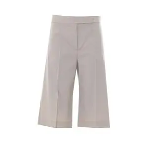 Max Mara Virgin Wool And Silk Bermuda Trousers - Gray