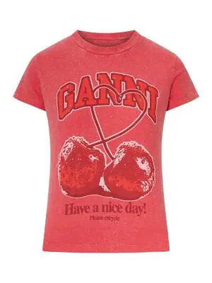 GANNI Jersey T-shirt With Front Logo