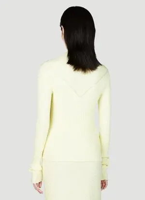 Bottega Veneta Cotton Blend Long Sleeve Ribbed Polo