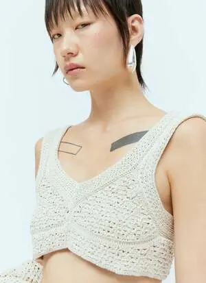 Bottega Veneta Textured Knit Crop Top - Cream
