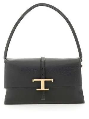 TOD'S T Timeless Flap Bag - Black