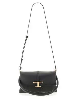 TOD'S T Timeless Flap Bag - Black