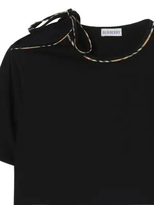 Burberry Check Bow Cotton T-shirt - Multicolor