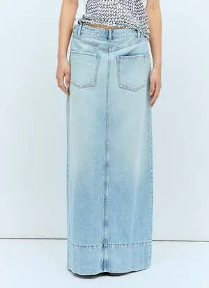 Sportmax Backwards Denim Skirt - Blue