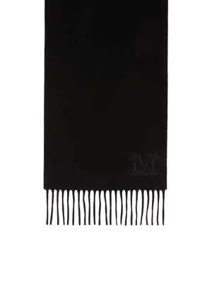 Max Mara Cashmere Stole With Monogram Embroidery - Black