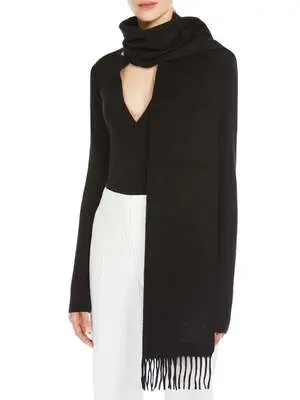 Max Mara Cashmere Stole With Monogram Embroidery