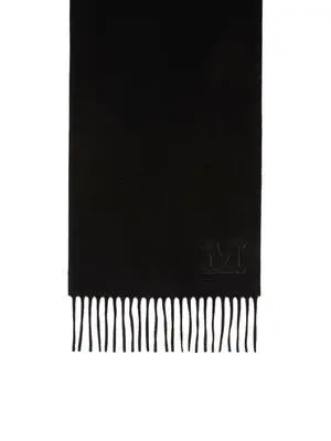 Max Mara Cashmere Stole With Monogram Embroidery - Black