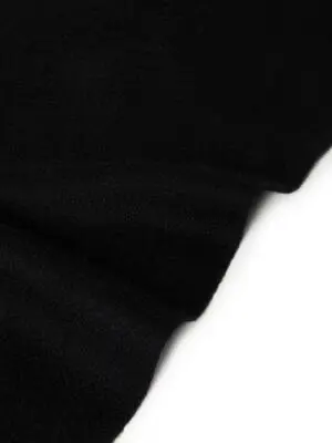 Max Mara Cashmere Stole With Monogram Embroidery - Black