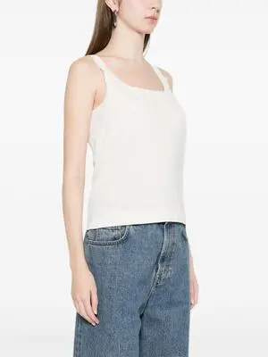 Max Mara Pumano Tank Top With Wide Neckline - White