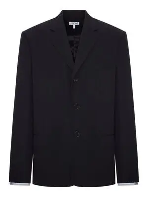 Loewe Sartorial Wool Jacket With Contrasting Double-layer Cuffs
