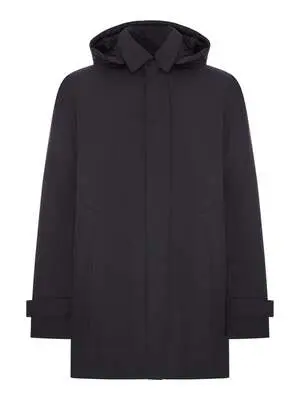 Herno Technical Coat With Hood - Black