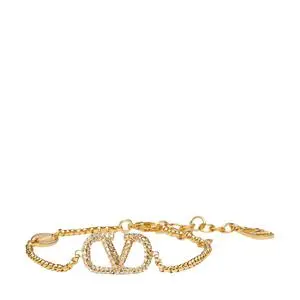 Valentino Garavani Vlogo Signature Crystal Bracelet - Gold