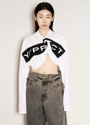 Y/project Scrunched Logo Print T-shirt - White