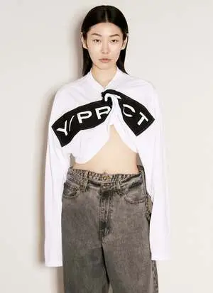 Y/project Scrunched Logo Print T-shirt - White