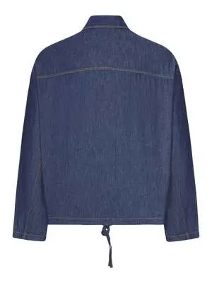 Loewe Zip-up Denim Jacket With Embroidered Pocket - Blue