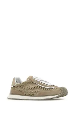 Dolce & Gabbana Cappuccino Fabric Dg Cushion Sneakers