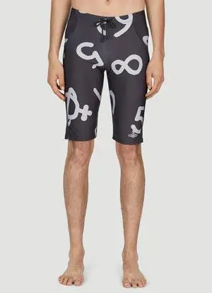 VIVIENNE WESTWOOD Graphic Print Swim Bermudas - Black