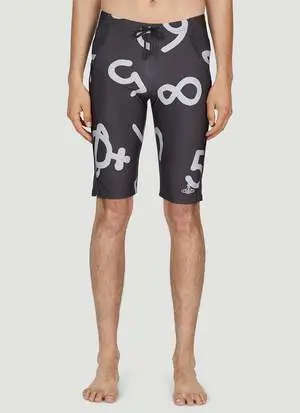 VIVIENNE WESTWOOD Graphic Print Swim Bermudas - Black