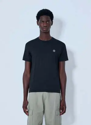 Stone Island Cotton Jersey Logo T-shirt - Black