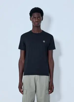 Stone Island Cotton Jersey Logo T-shirt - Black