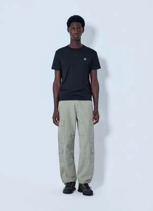 Stone Island Cotton Jersey Logo T-shirt - Black