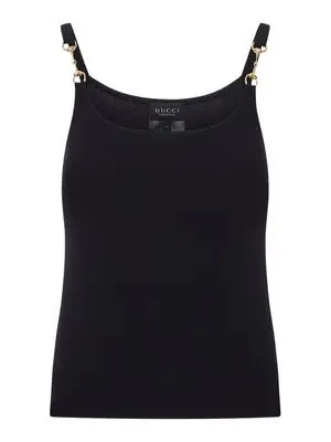 Gucci Crêpe Jersey Top With Hook - Black
