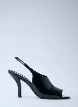 TOTEME Leather Slingback Heels - Black
