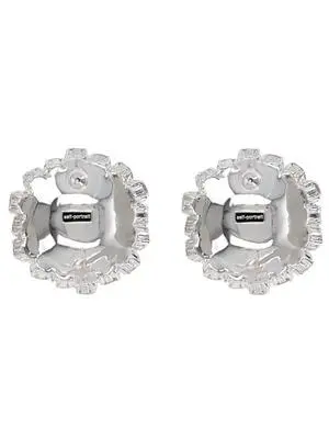 SELF-PORTRAIT Crystal Flower Earrings