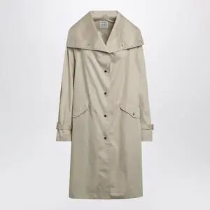 TOTEME Oversize Organic Cotton Trench Coat In Beige - Cream