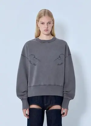 JEAN PAUL GAULTIER Fleece Embroidered Sweatshirt - Gray
