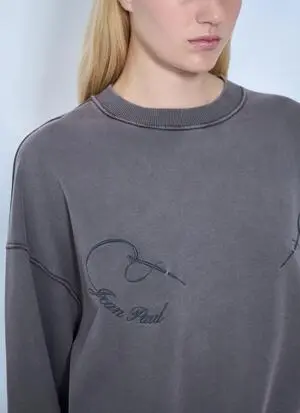 JEAN PAUL GAULTIER Fleece Embroidered Sweatshirt - Gray