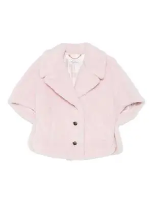 Max Mara Raven Teddy-texture Buttoned Cape - Multicolor