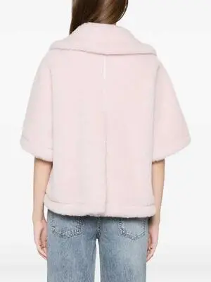 Max Mara Raven Teddy-texture Buttoned Cape - Multicolor