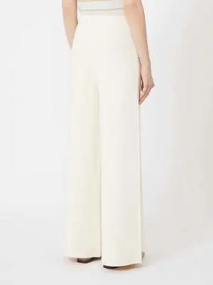 Max Mara Viscose Crêpe Knit Pants Ivory