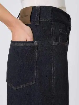 Max Mara Denim-effect Jersey Trousers Navy