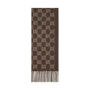 Gucci Gg Cashmere Scarf - Brown