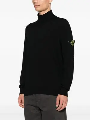Stone Island Ribbed Wool Turtleneck Sweater