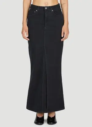 Balenciaga Denim Maxi Skirt - Black