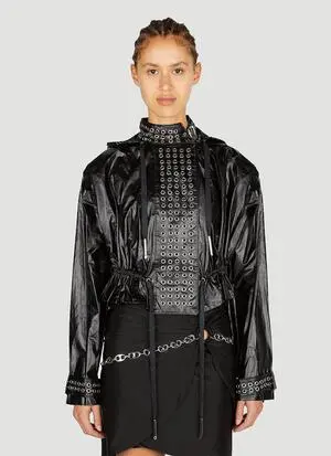 Rabanne Eyelet Biker Jacket - Black